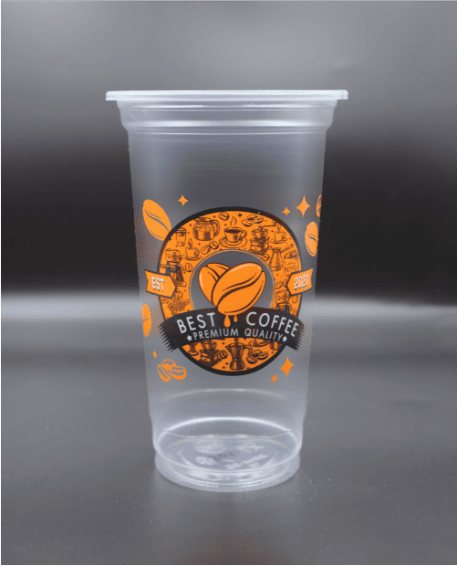 สกรีนแก้วพลาสติก แก้วใส โลโก้ แฟรนไชส์ 1-5 สี ขั้นต่ำ 30 ลัง - YYE