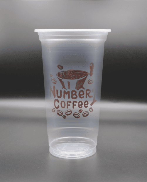 สกรีนแก้วพลาสติก แก้วใส โลโก้ แฟรนไชส์ 1-5 สี ขั้นต่ำ 30 ลัง - YYE